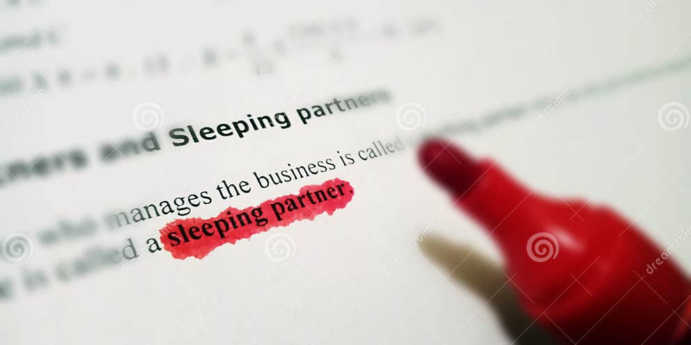 Sleeping Partner Text Written on Red Colour Text Highlighted Pattern on ...