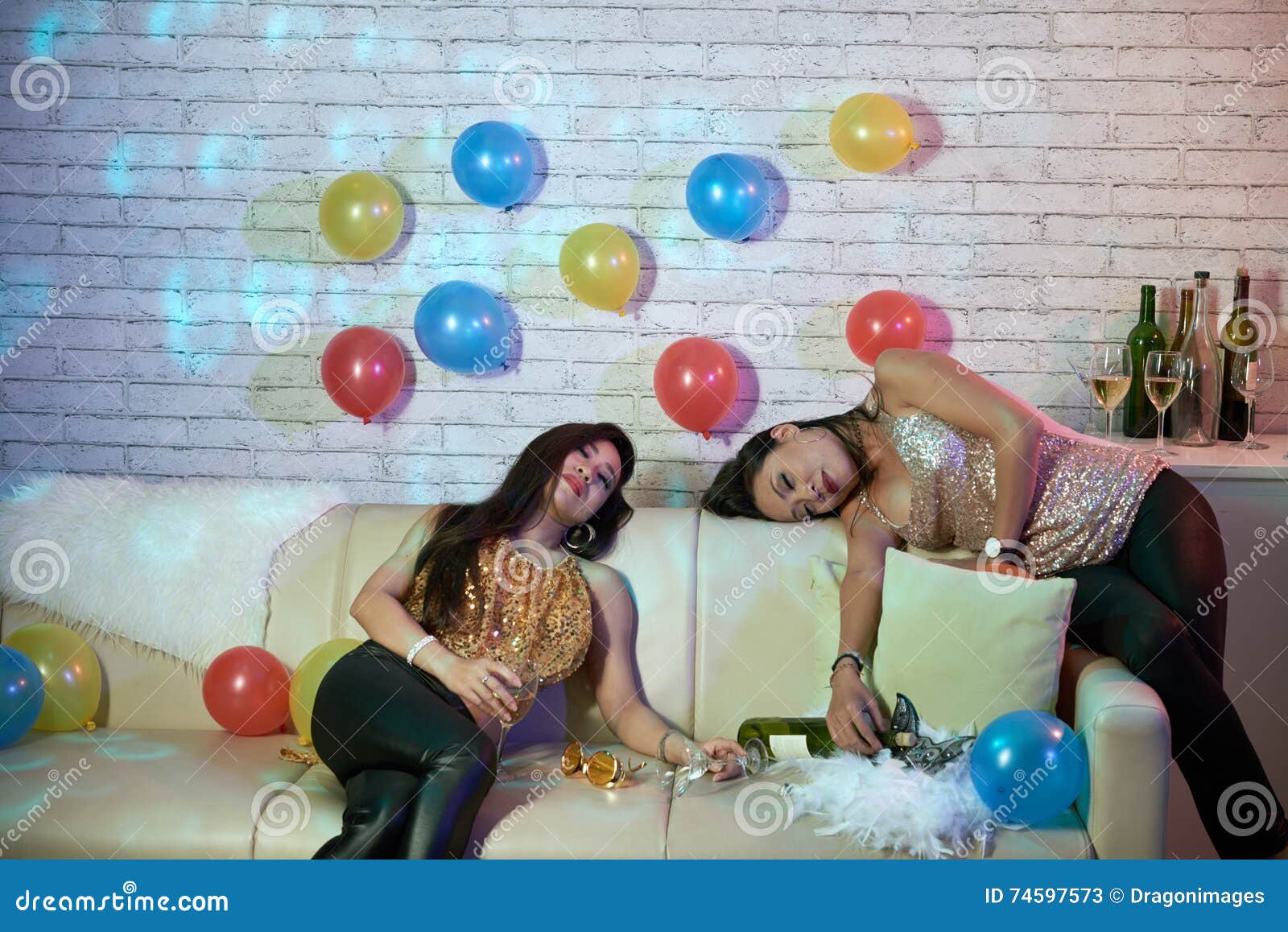 Sleeping party girls stock image. Image of champagne - 74597573 Sleeping party girls stock image. Image of champagne - 74597573