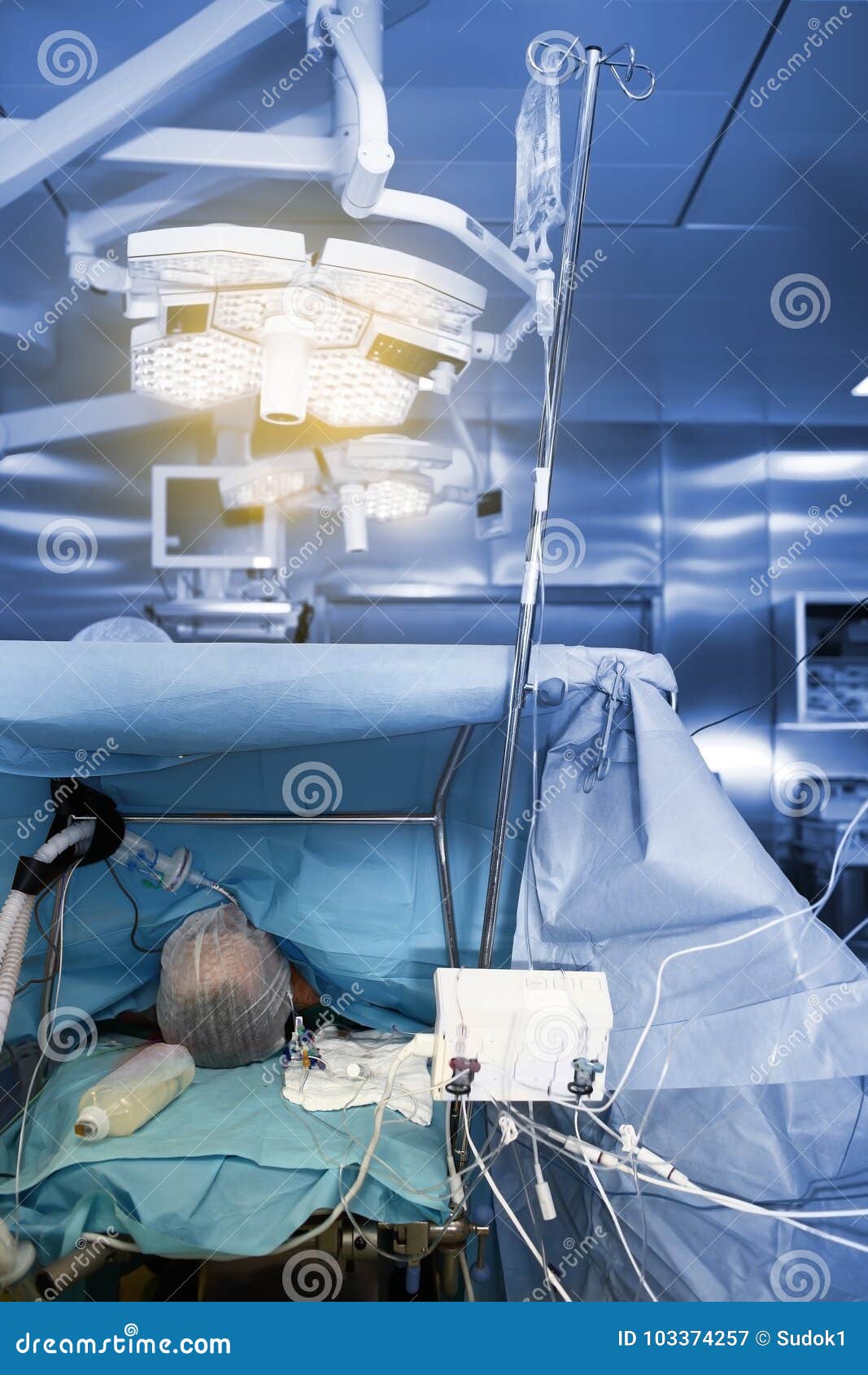 Sleeping Patient on the Operating Table in the Advanced Surgery Stock ...