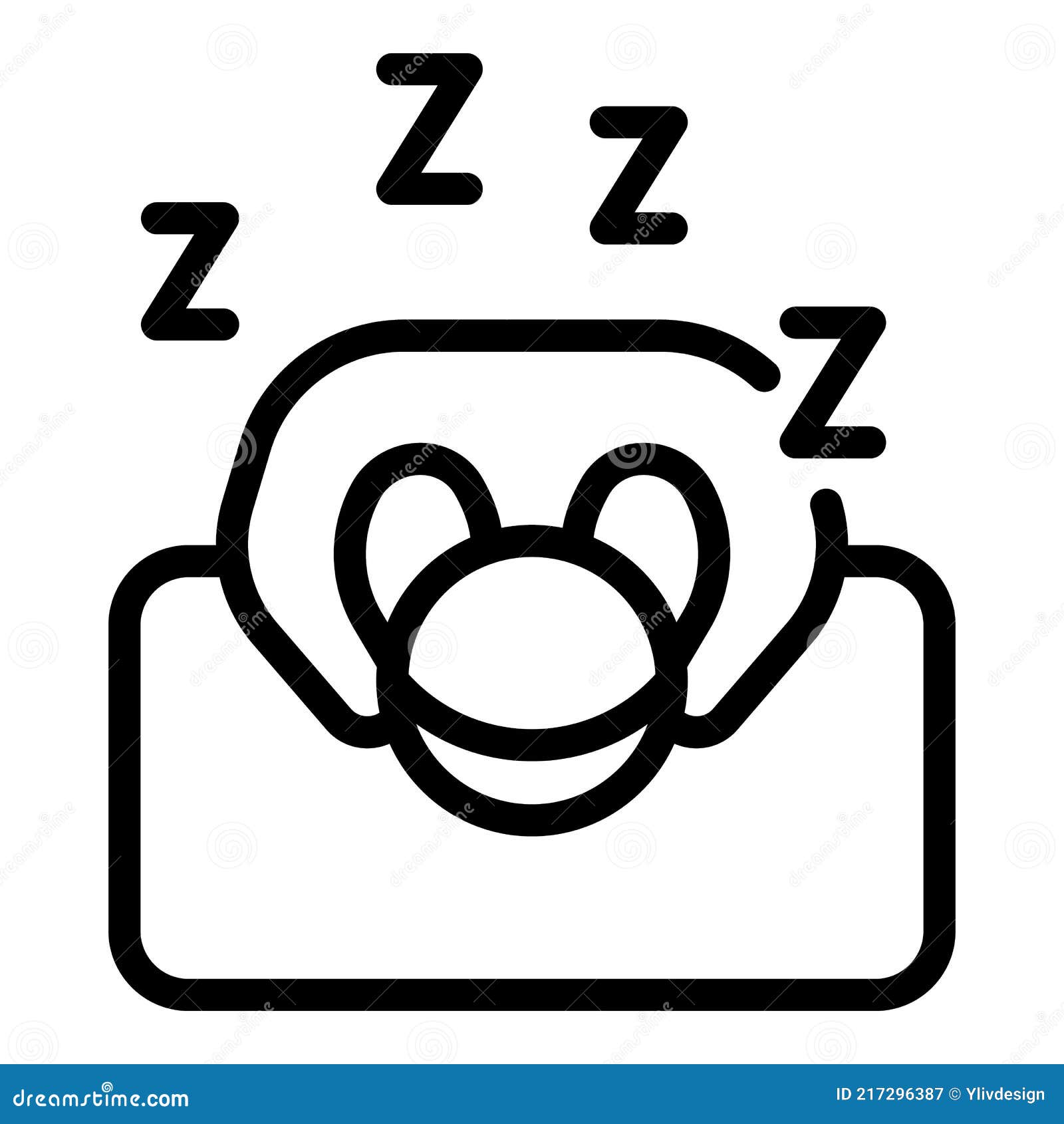Sleeping Person Icon, Outline Style Stock Vector - Illustration of ...