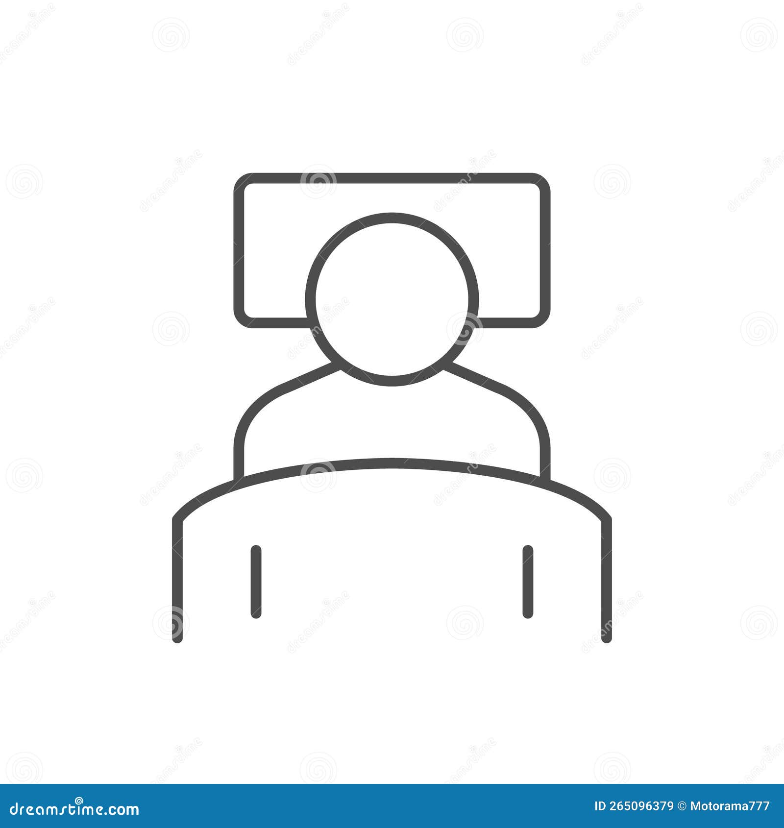 Sleeping Person Line Outline Icon Stock Vector - Illustration of room ...