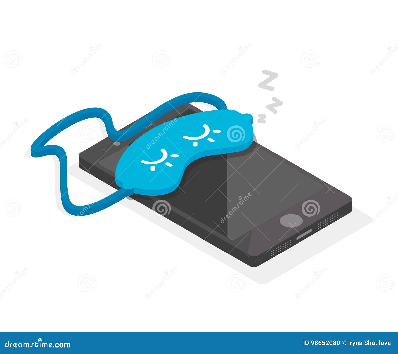 Sleeping phone. stock illustration. Illustration of gamble - 98652080