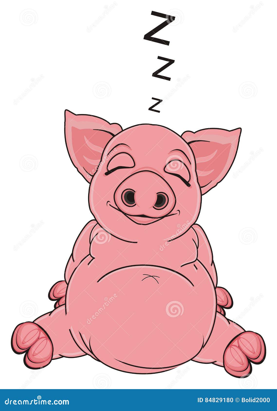 Sleeping pig with signs z stock illustration. Illustration of humor ...