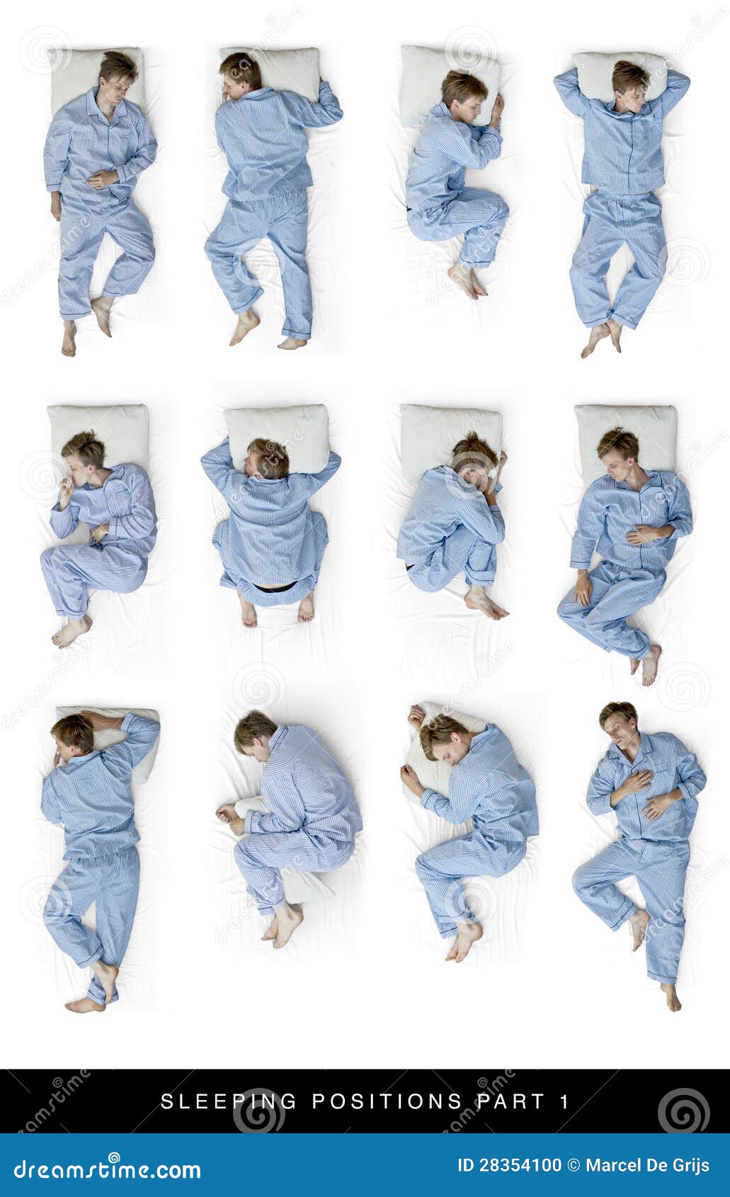 Sleeping positions stock photo. Image of white, pillow - 28354100