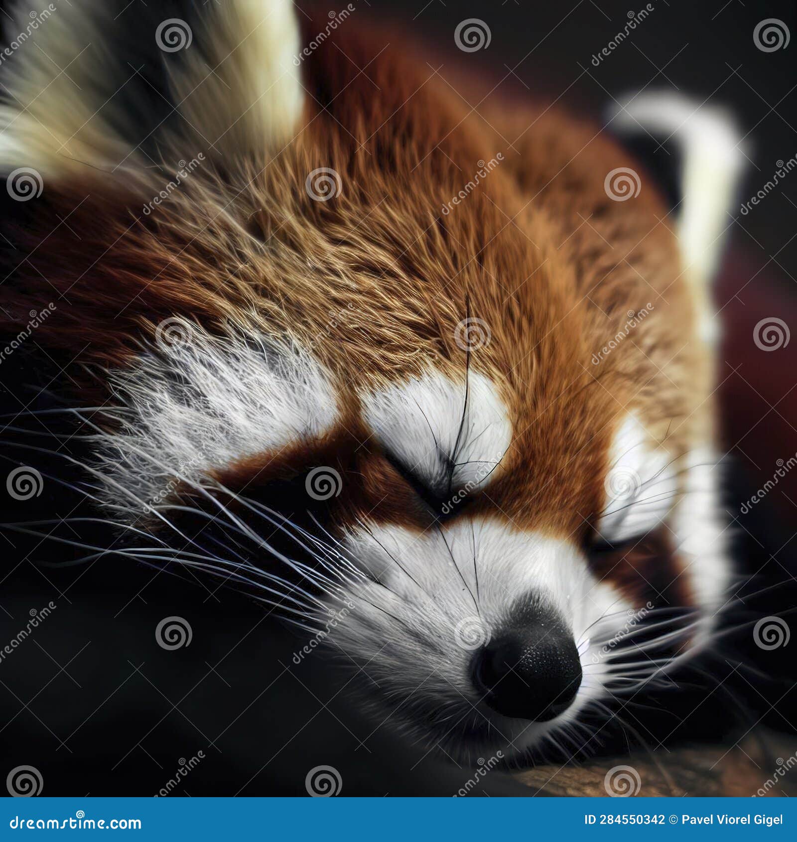 Sleeping Red Panda stock illustration. Illustration of wild - 284550342