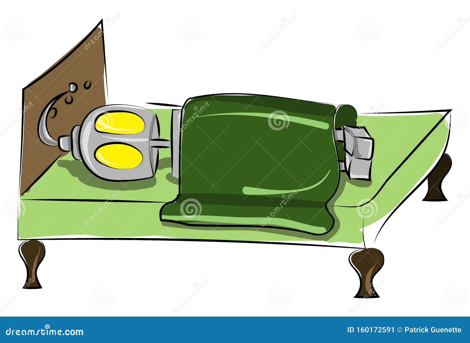Sleeping Robot in Bed, Illustration, Vector Stock Vector - Illustration ...
