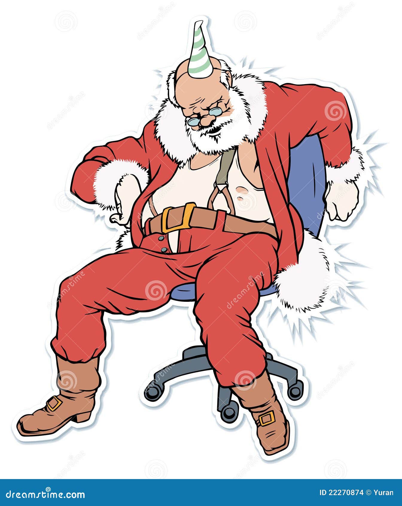 Sleeping Santa stock vector. Illustration of rest, cloth - 22270874