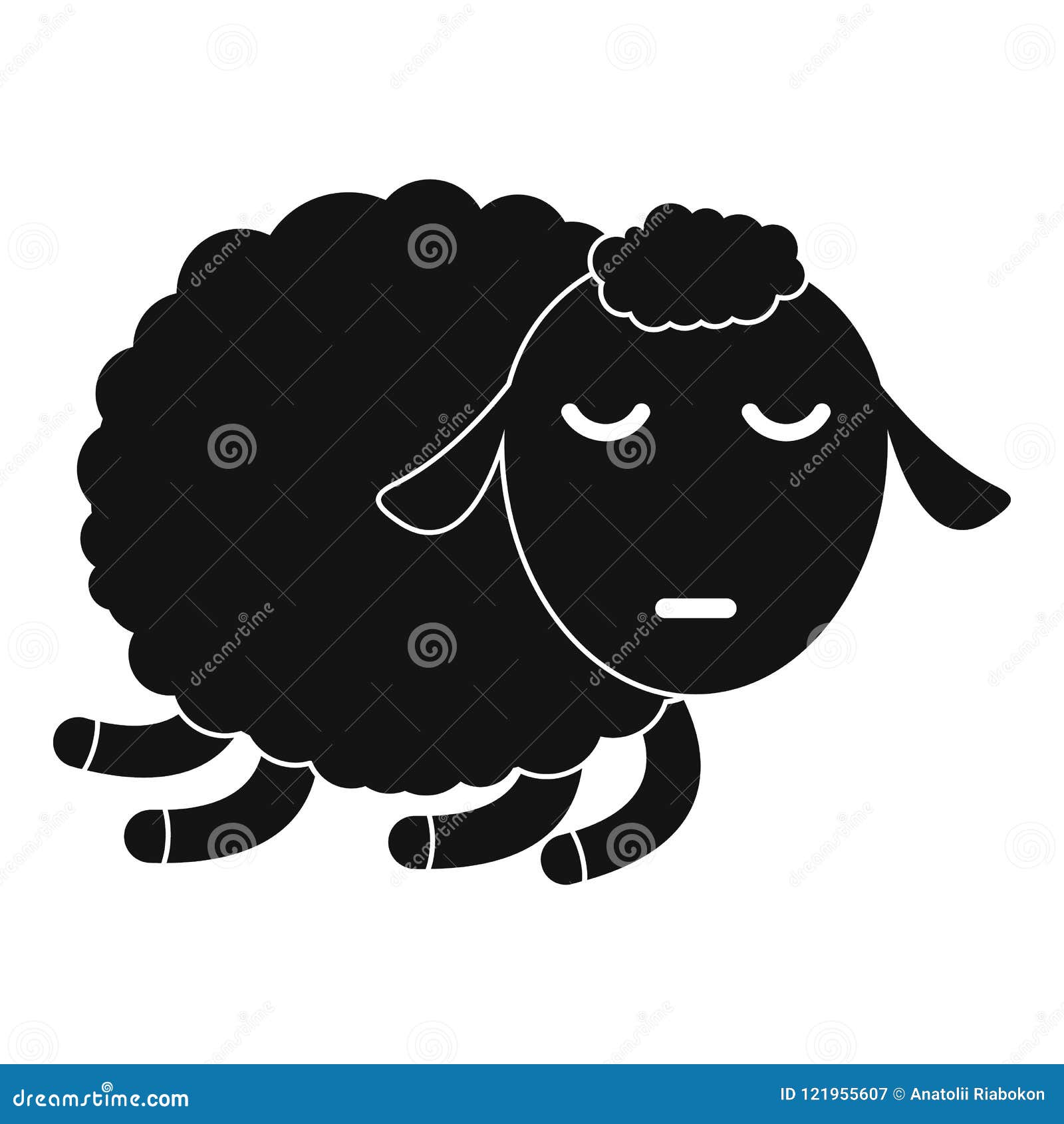 Sleeping Sheep Icon, Simple Style Stock Vector - Illustration of ...