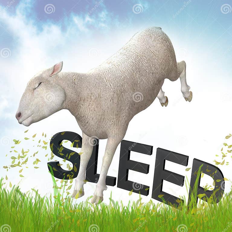 Sleeping Sheep or Lamb Illustration Stock Illustration - Illustration ...