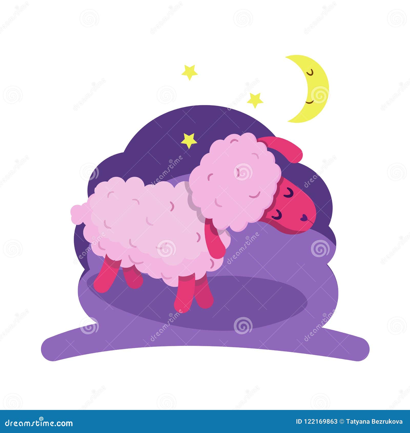 Sleeping Sheep. Vector Illustration for Your Design. Stock Illustration ...