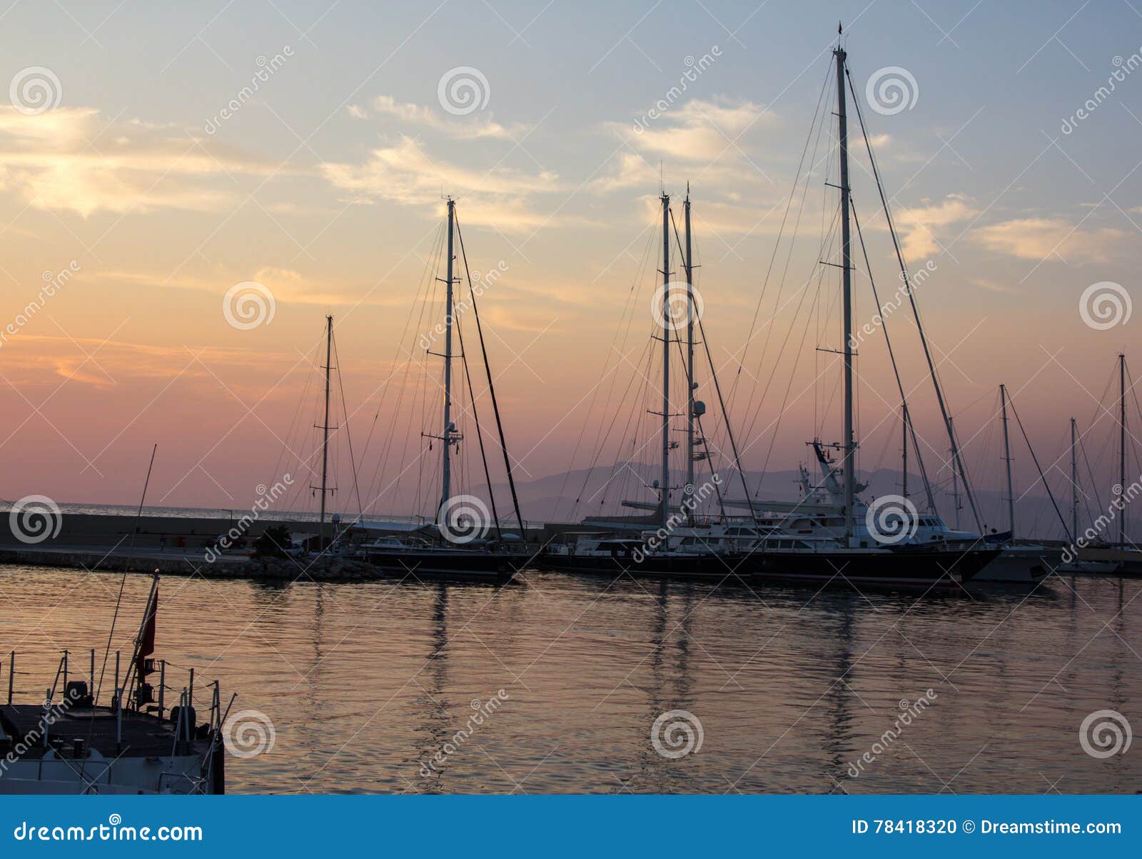 Sleeping ships stock photo. Image of reflection, hill - 78418320