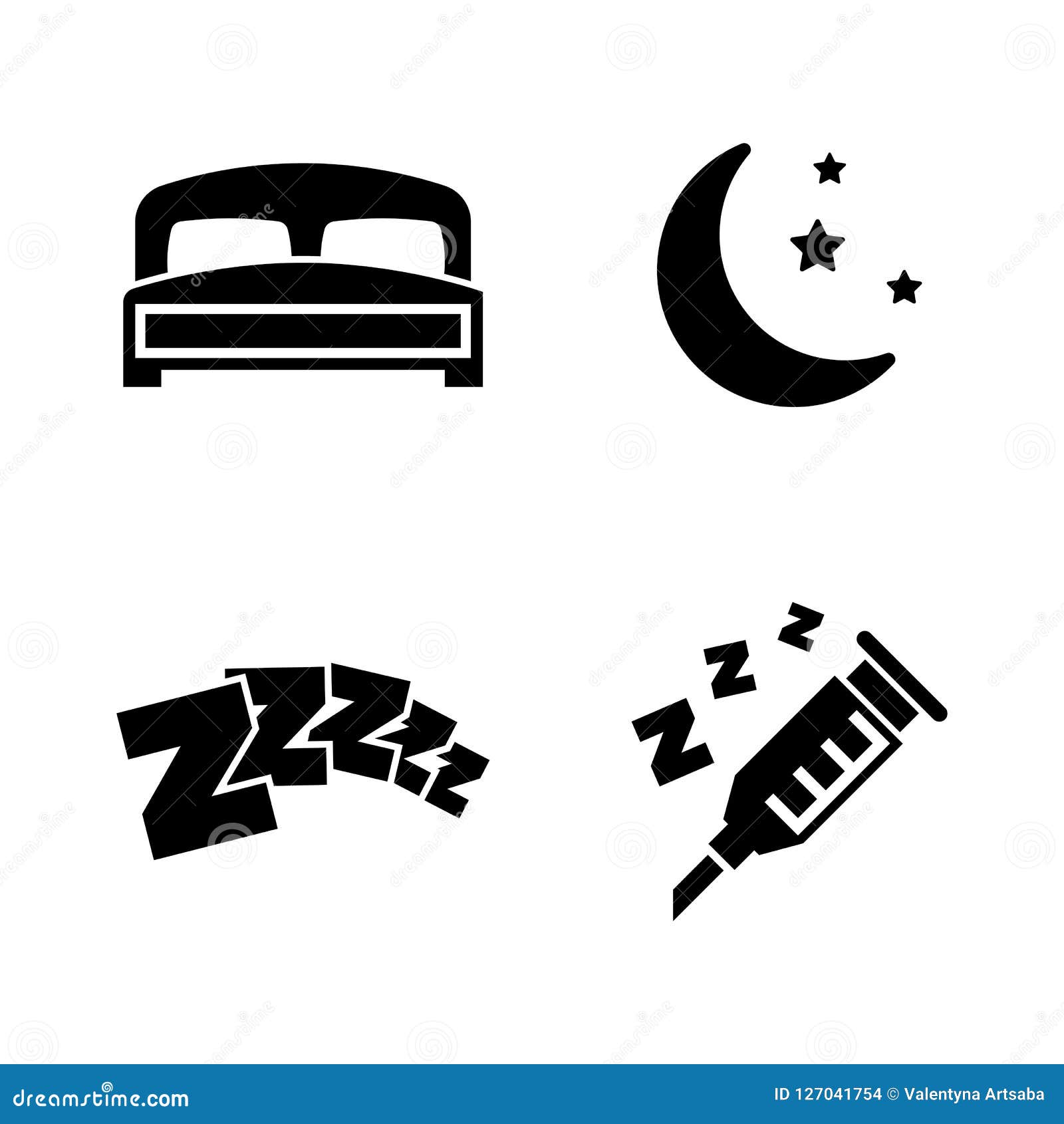Sleeping. Simple Related Vector Icons Stock Vector - Illustration of ...