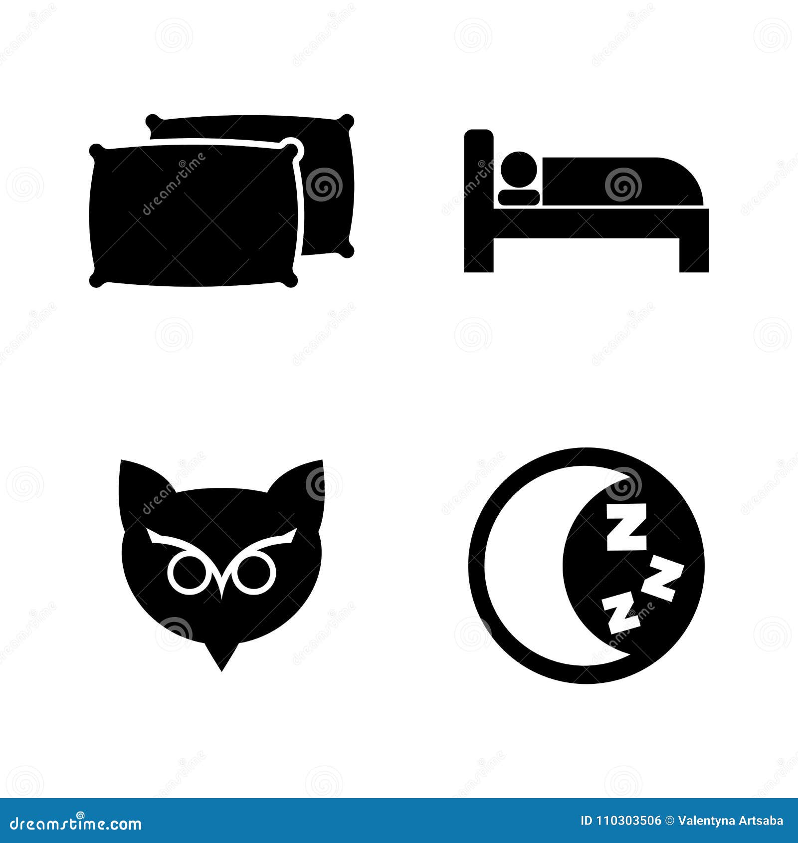 Sleeping. Simple Related Vector Icons Stock Vector - Illustration of ...