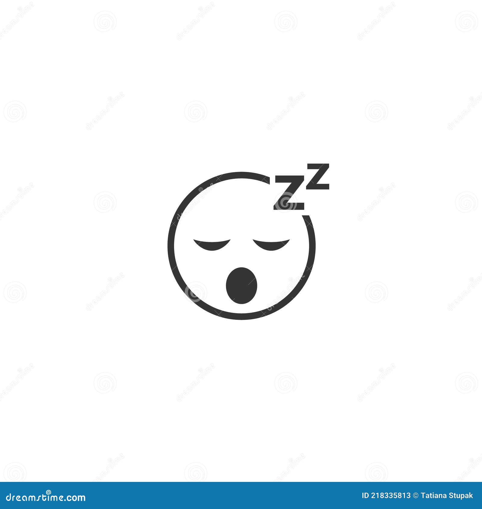Sleeping Smile Face Sleep Emoji Emotion Icon Flat Vector Illustration ...