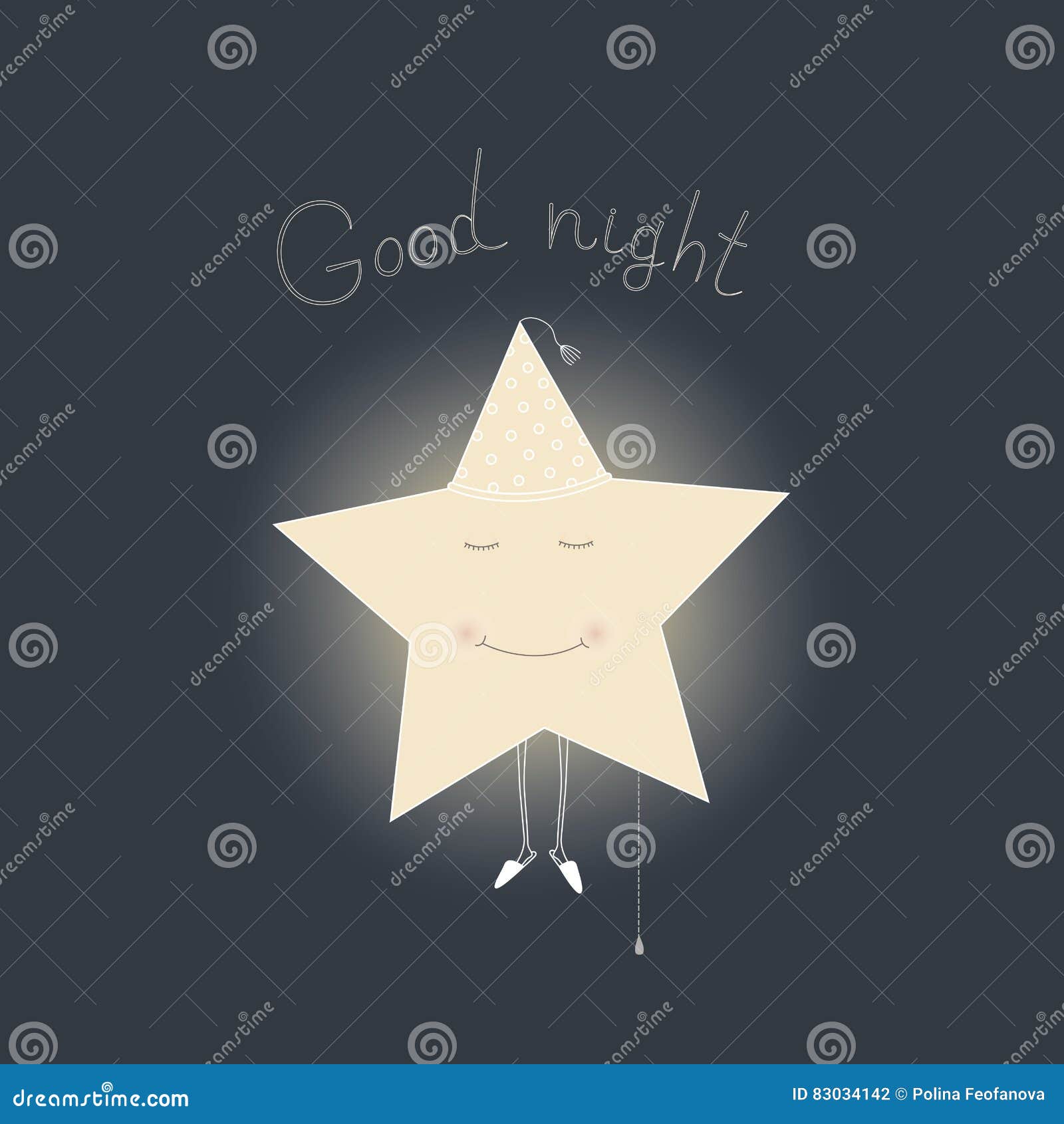 Sleeping star. stock vector. Illustration of asleep, good - 83034142
