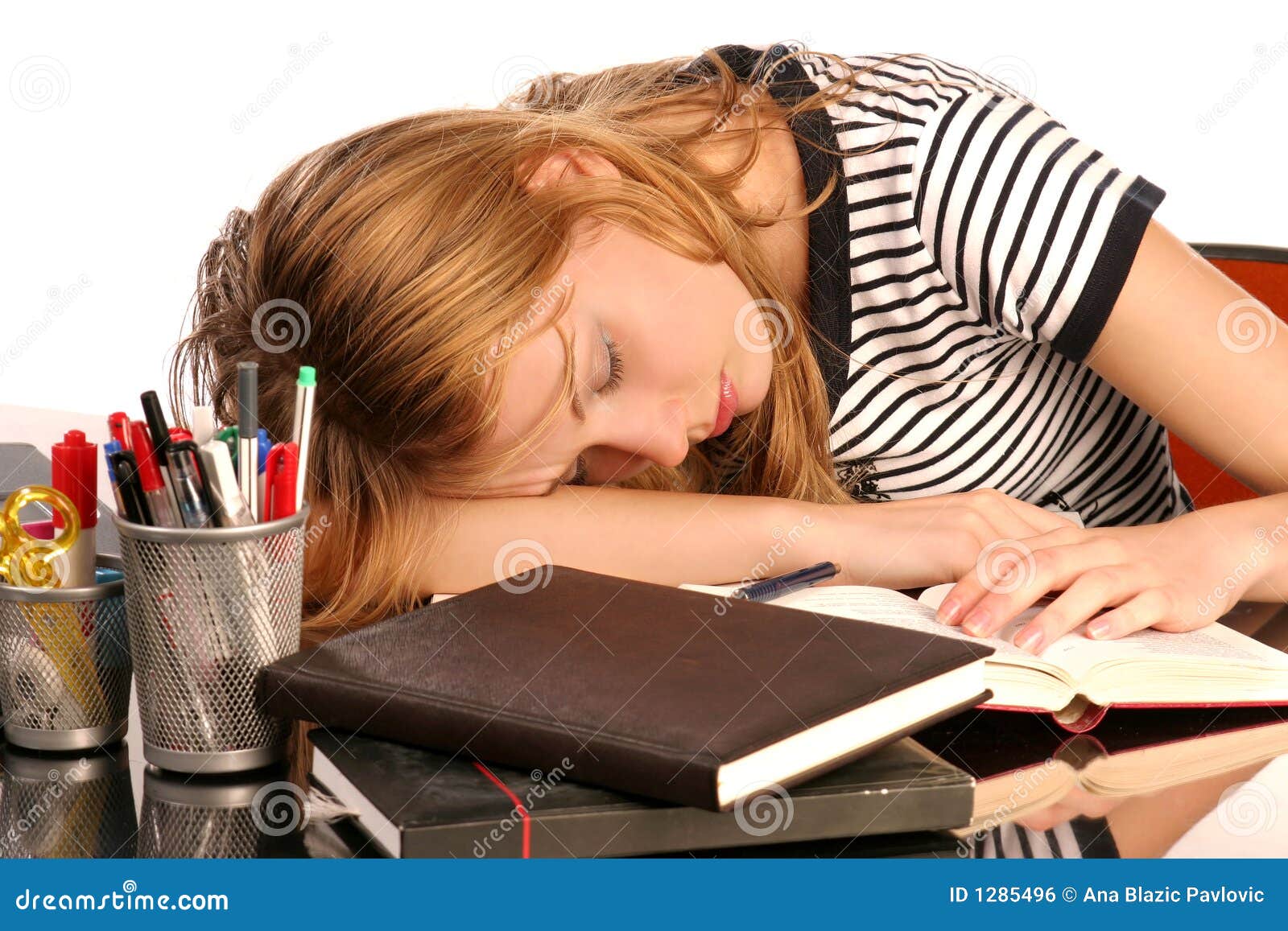 Sleeping student stock photo. Image of classroom, beautiful - 1285496