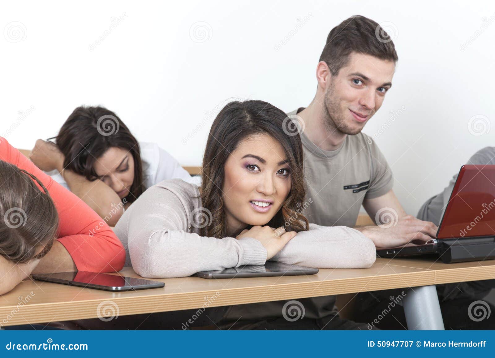 Sleeping student woke up stock image. Image of chinese - 50947707