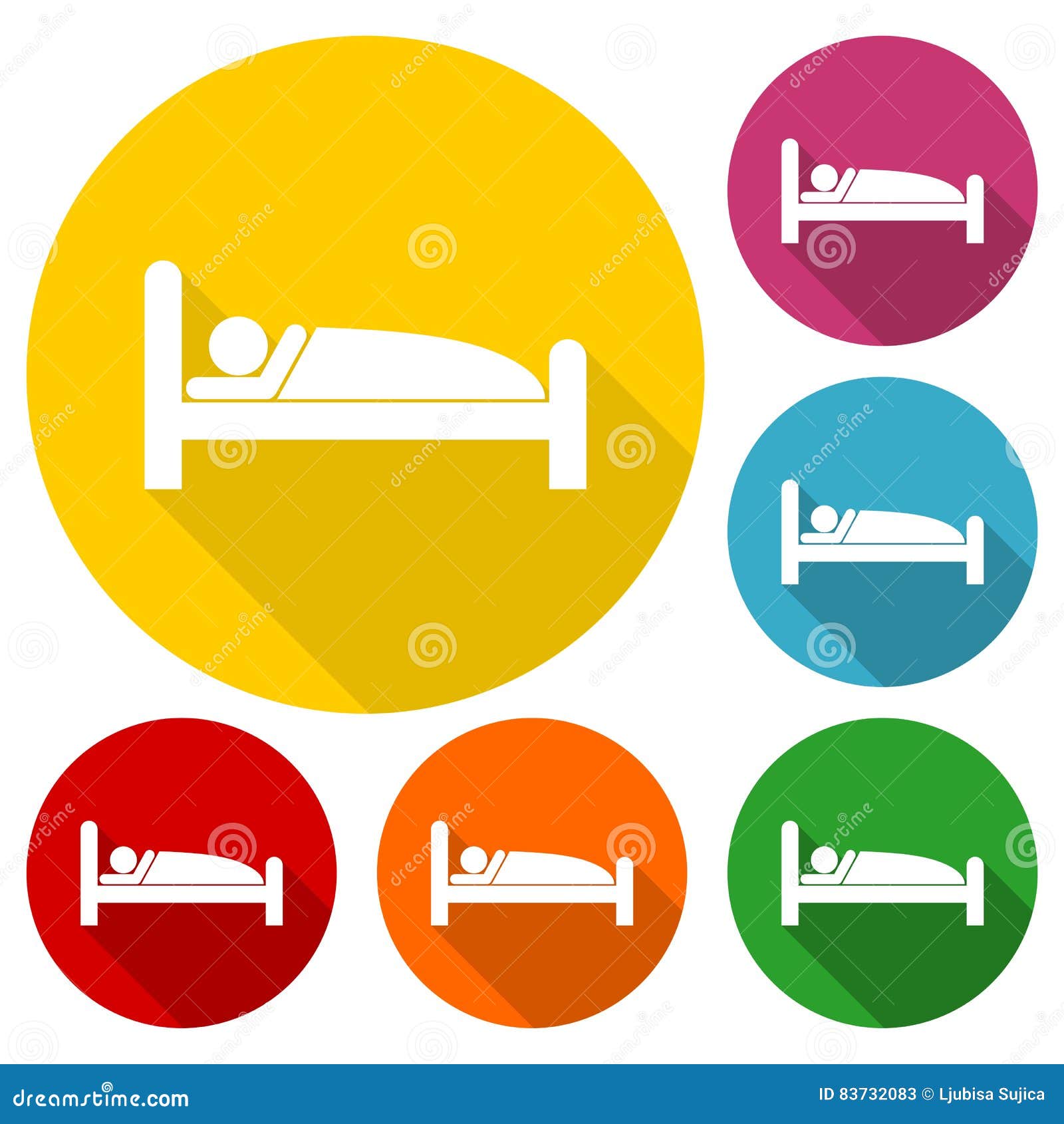 Sleeping symbol icon set stock vector. Illustration of hostel - 83732083