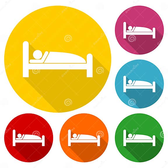 Sleeping symbol icon set stock vector. Illustration of hostel - 83732083