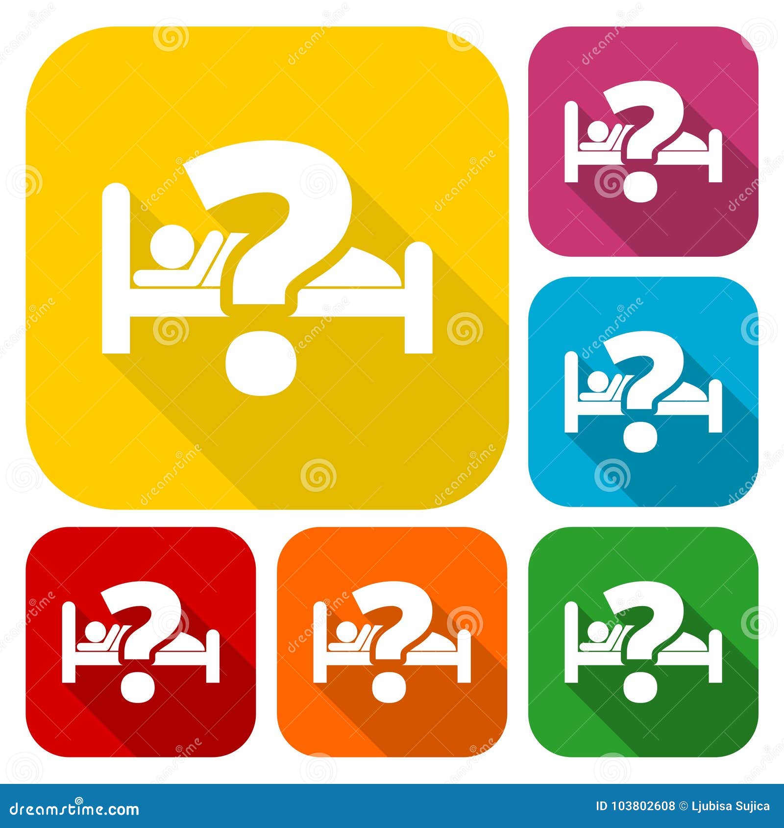 Sleeping Symbol Set with Long Shadow Stock Vector - Illustration of ...