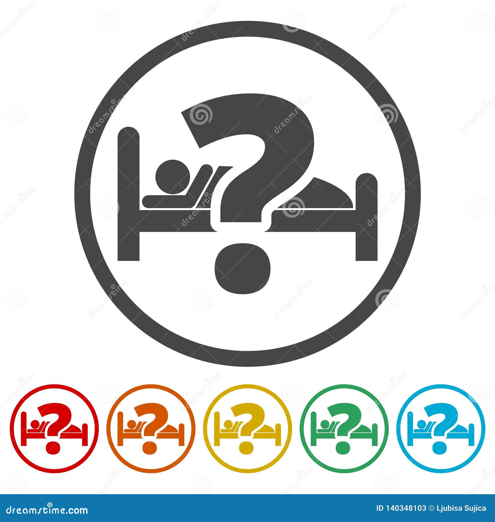 Sleeping symbol set stock vector. Illustration of night - 140348103