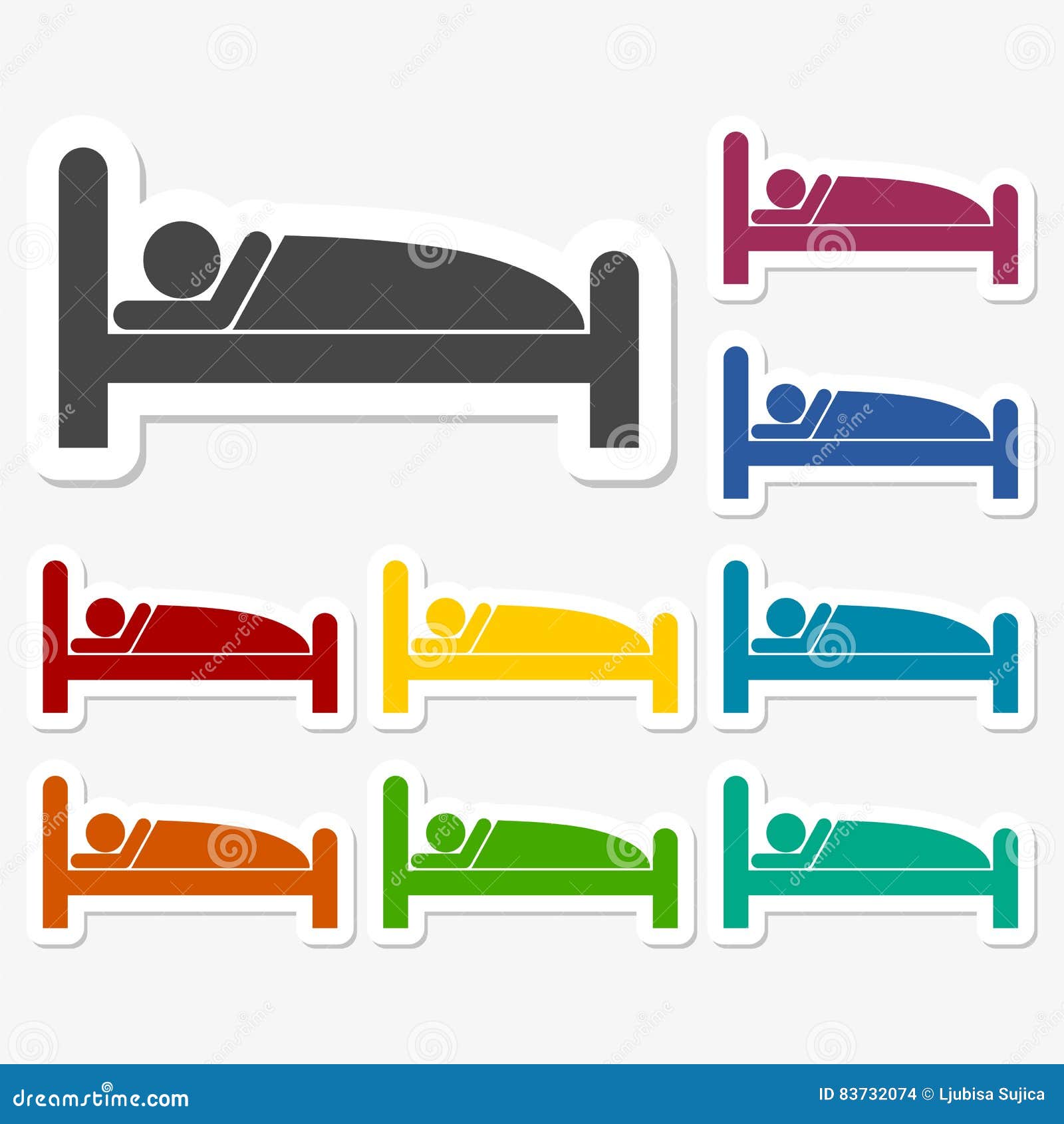 Sleeping symbol stickers stock vector. Illustration of house - 83732074