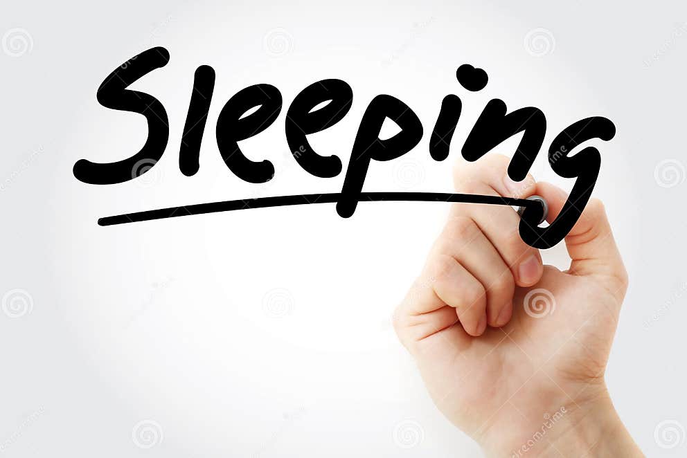 Sleeping text with marker stock image. Image of perception - 197888267