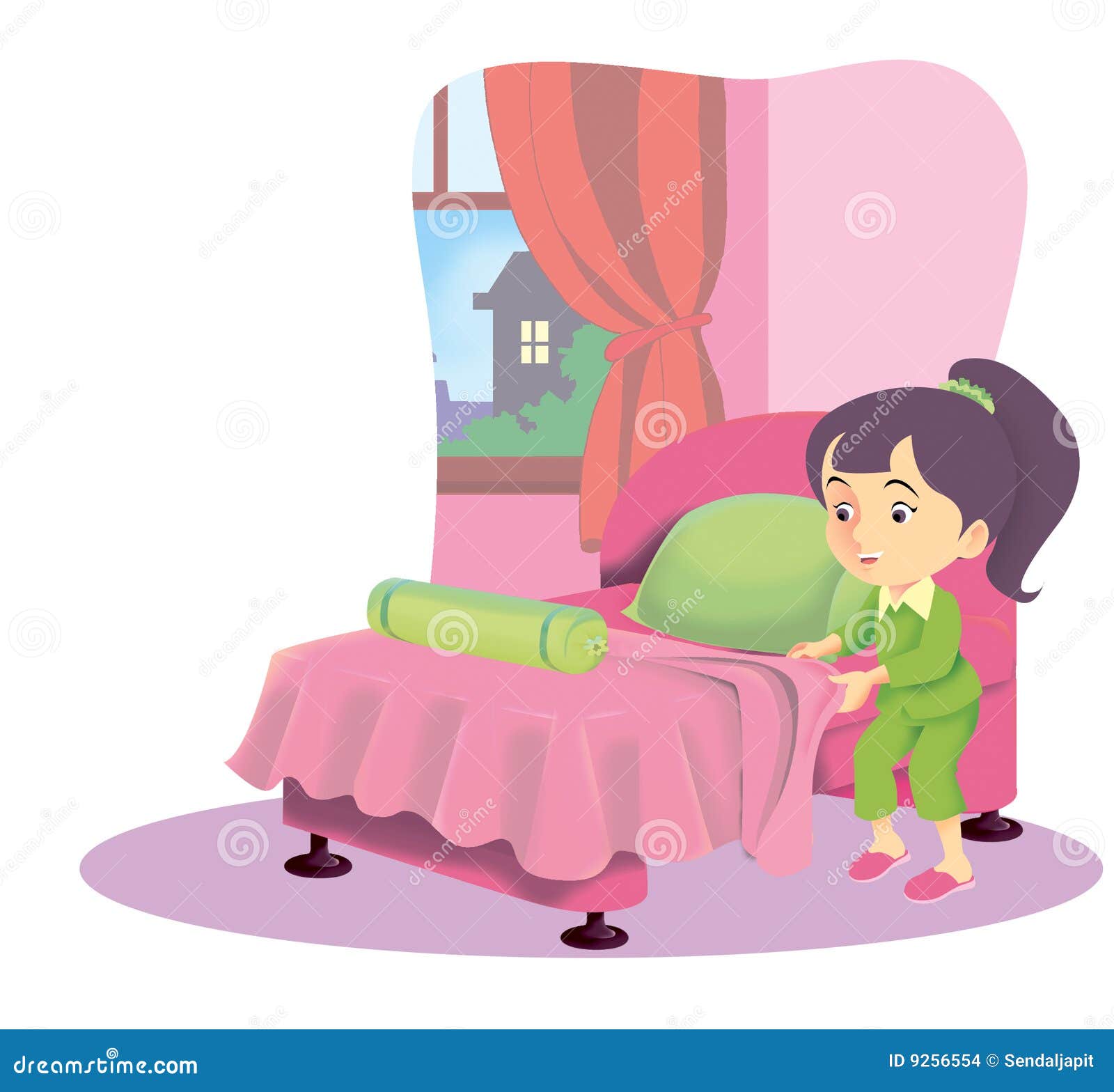Sleeping time stock illustration. Illustration of daughter - 9256554
