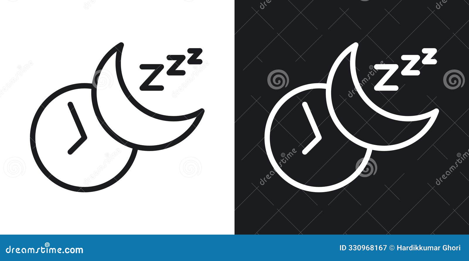 Sleeping Time Icon Set. Late Night Clock Hour Shift Routine Vector ...