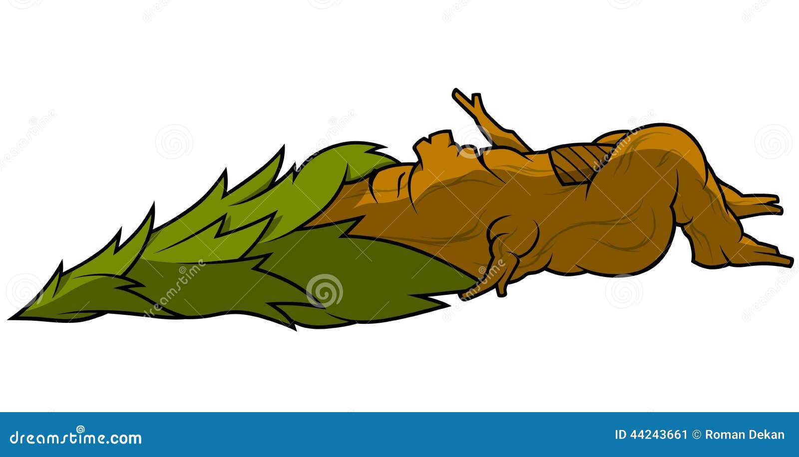 Sleeping Tree stock vector. Illustration of tree, cartoon - 44243661