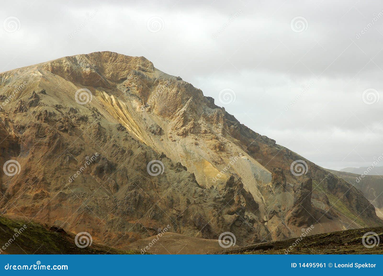 Sleeping volcano, Iceland. stock image. Image of mountains - 14495961