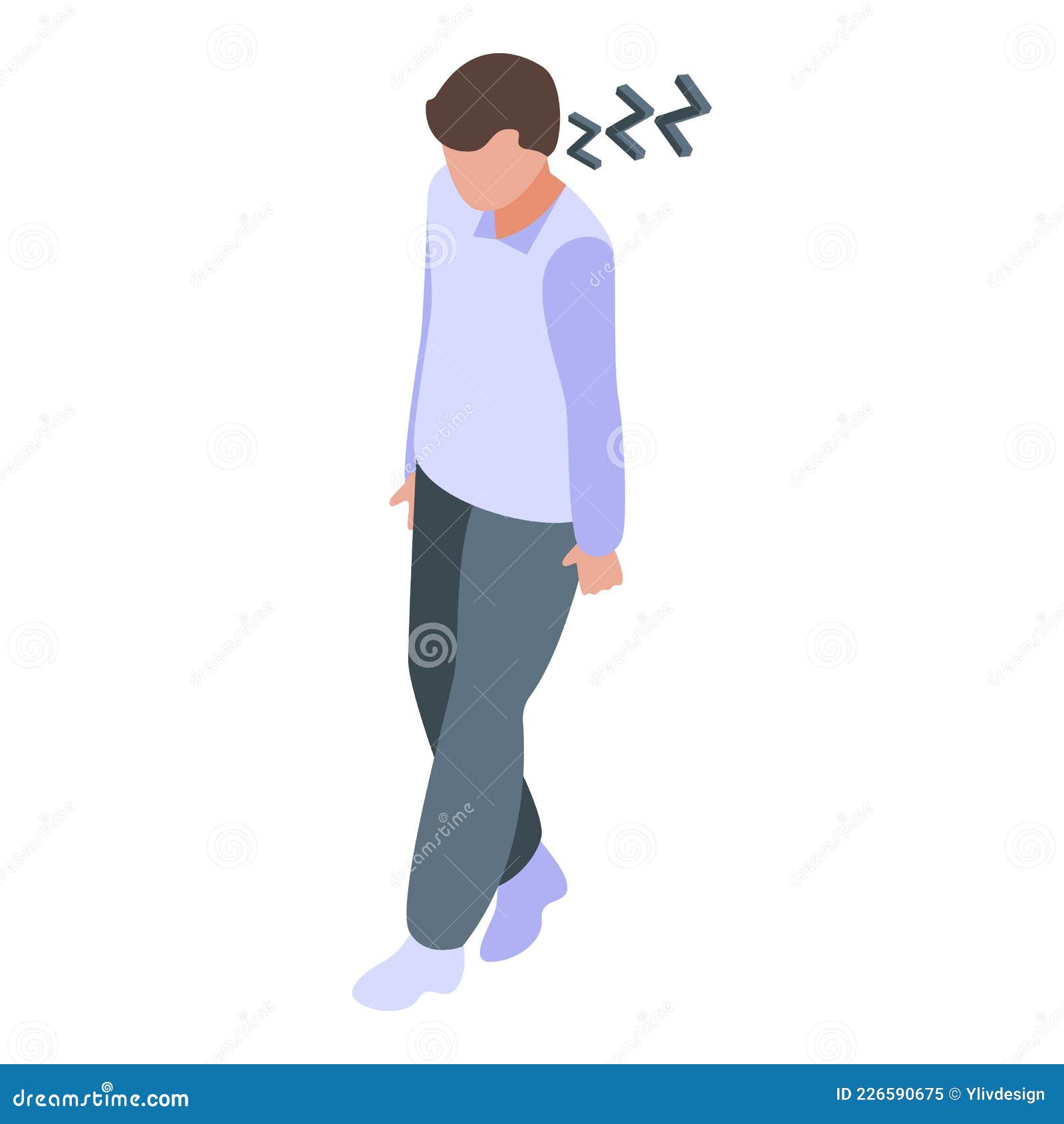 Sleeping Walking Boy Icon Isometric Vector. Sleep Man Stock Vector ...