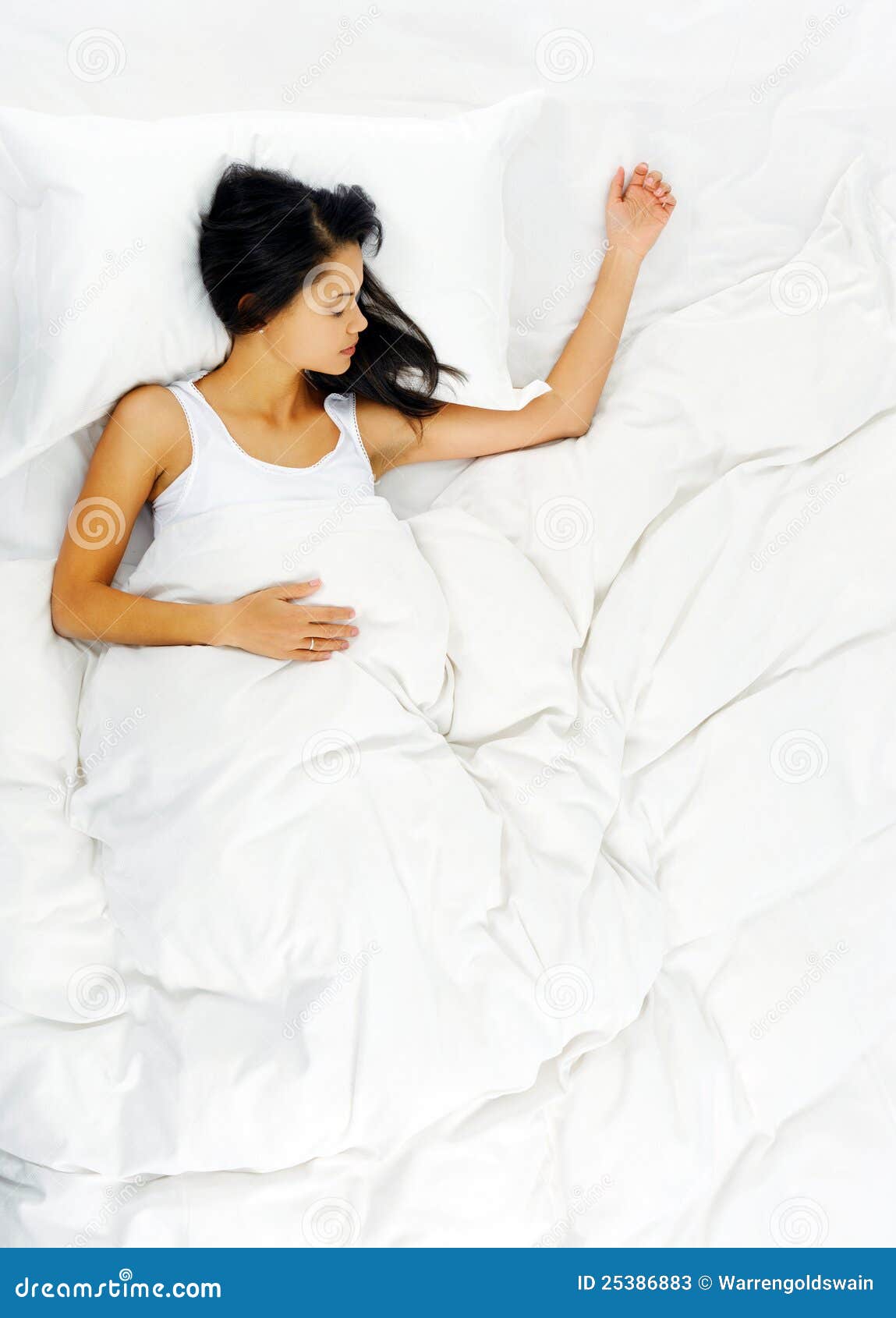 Sleeping woman from above stock image. Image of peaceful - 25386883