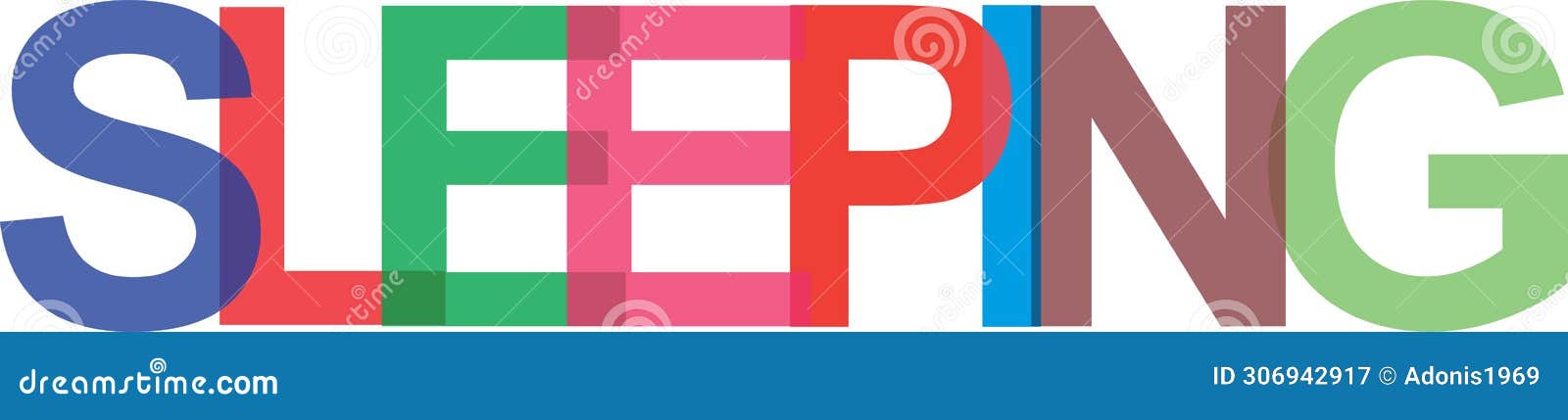 Sleeping word on white stock illustration. Illustration of paralysis ...