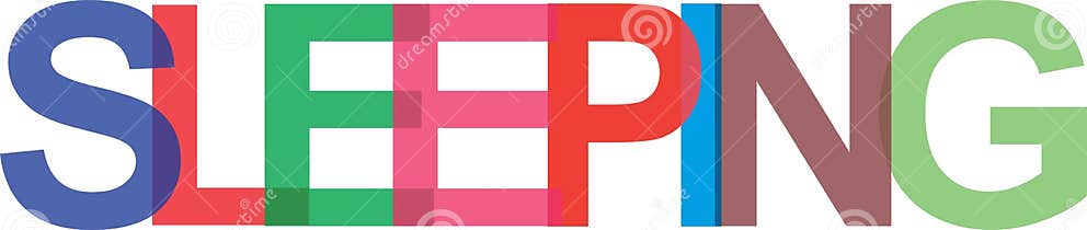 Sleeping word on white stock illustration. Illustration of paralysis ...