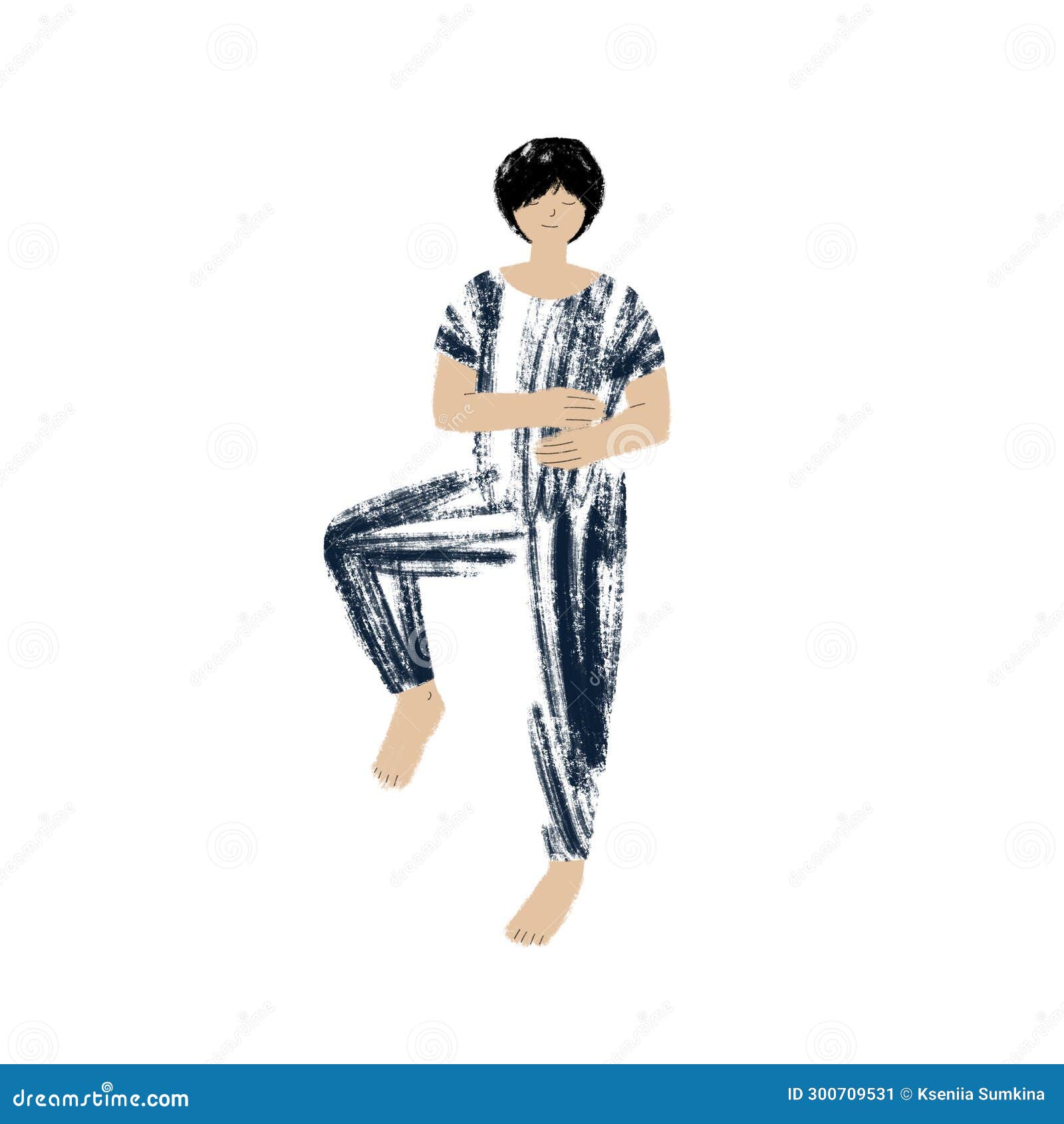 Sleeping Young Man, Hand Drawn Illustration Stock Illustration ...