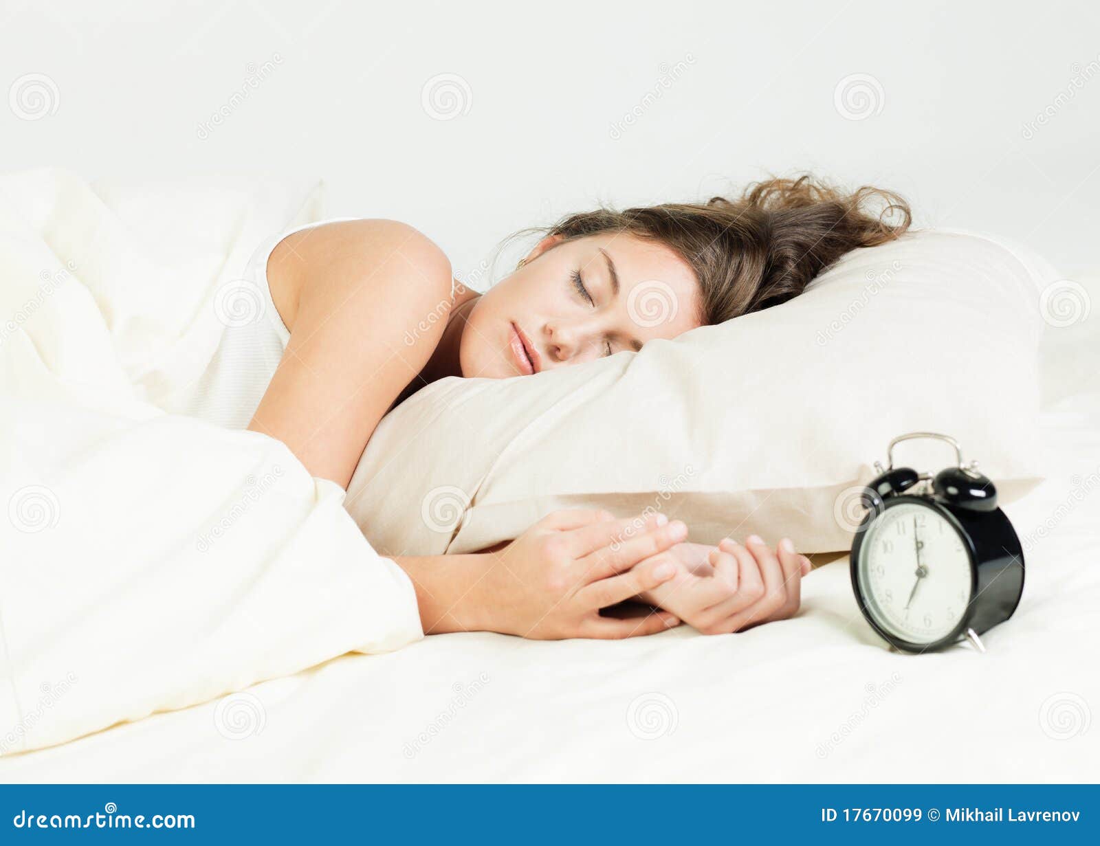 Sleeping young woman stock image. Image of relaxed, linen - 17670099