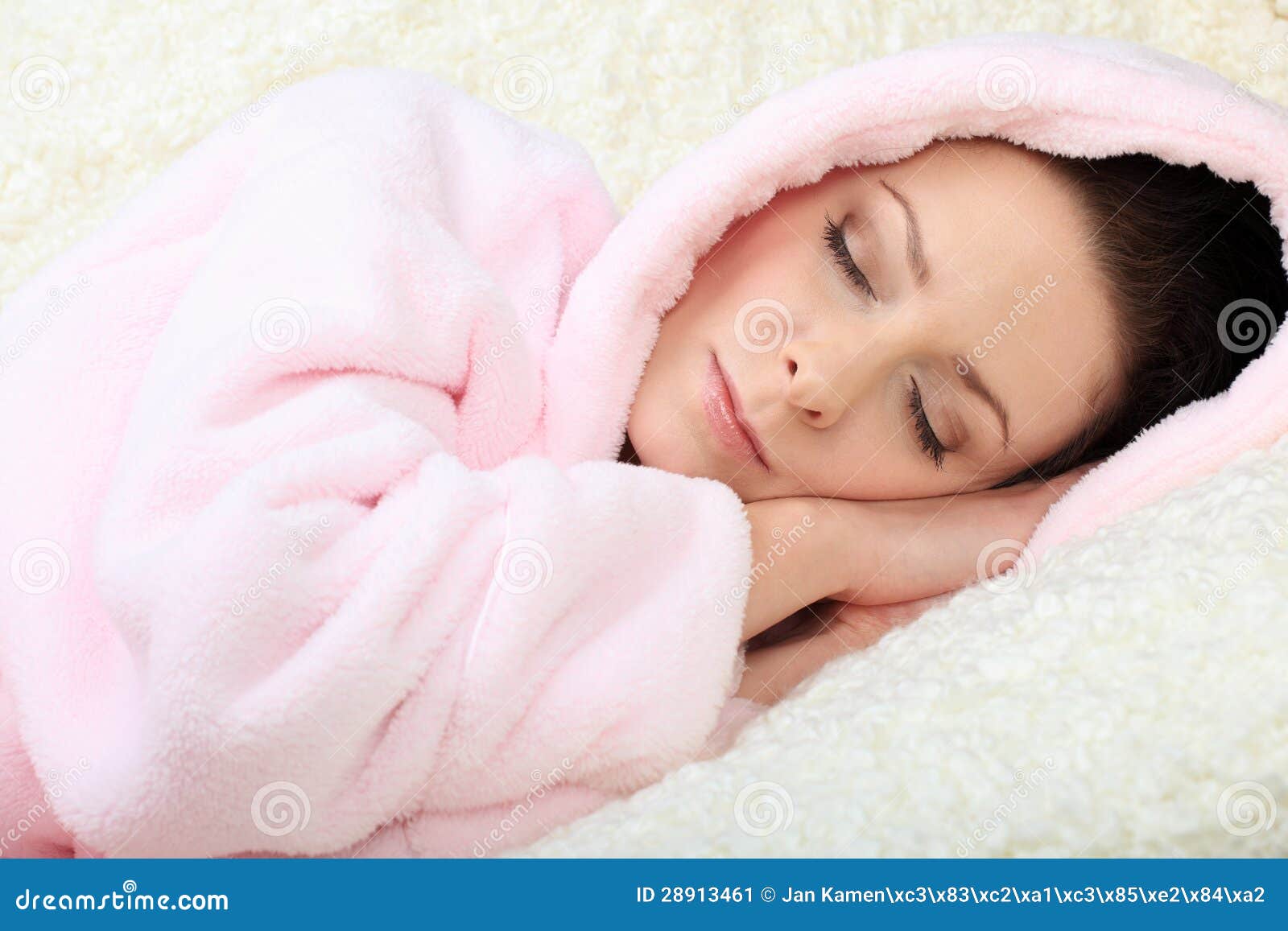 Sleeping Young Woman Having Her Eyes Closed Stock Image - Image of ...