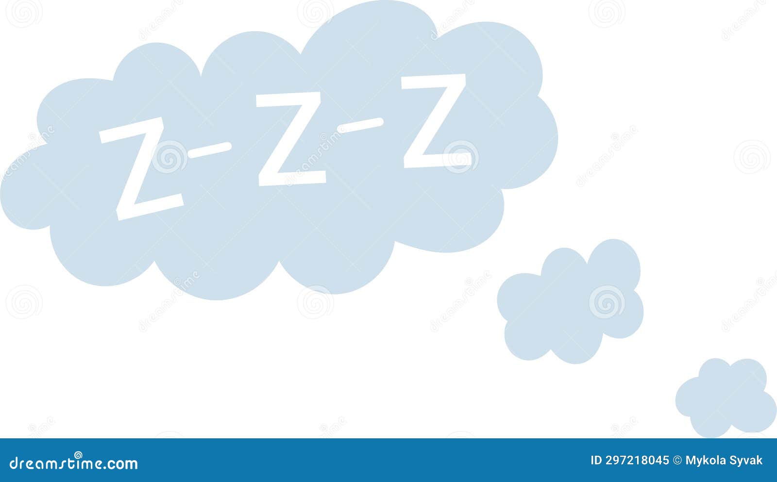 Sleeping Z Cloud stock vector. Illustration of vector - 297218045