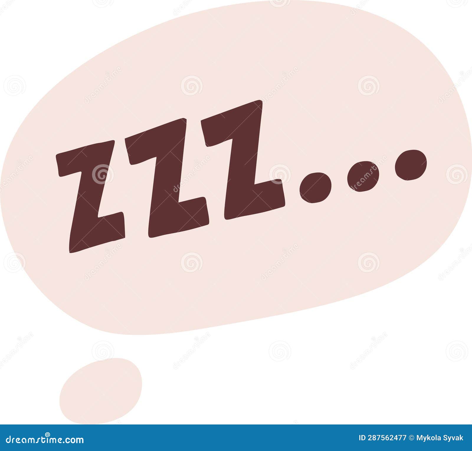 Sleeping Zzz Speech Cloud stock illustration. Illustration of cartoon ...