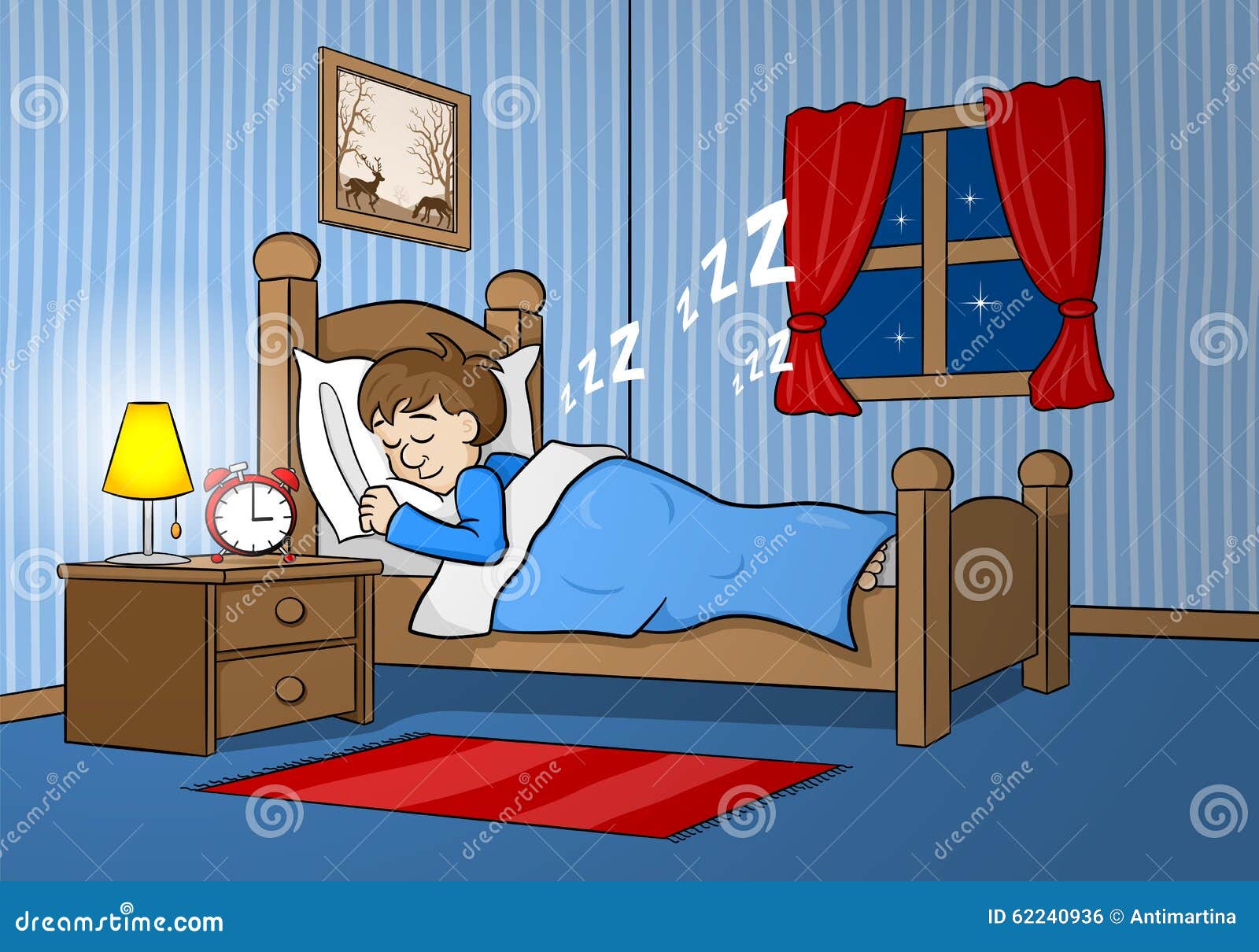 Sleepless Man Is Finally Fallen Asleep Stock Vector Illustration Of