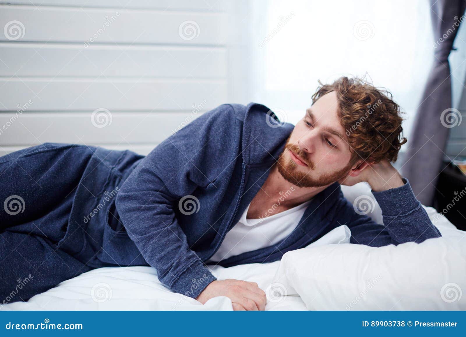 Sleepless man stock photo. Image of pillow, bedroom, luxurious - 89903738