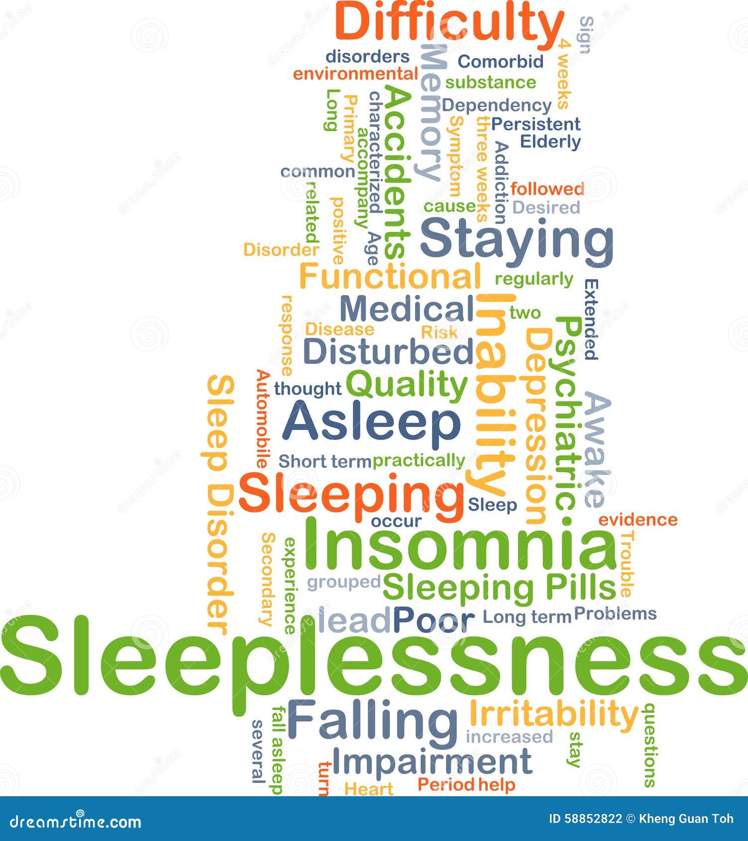 Sleeplessness Background Concept Stock Illustration - Illustration of ...