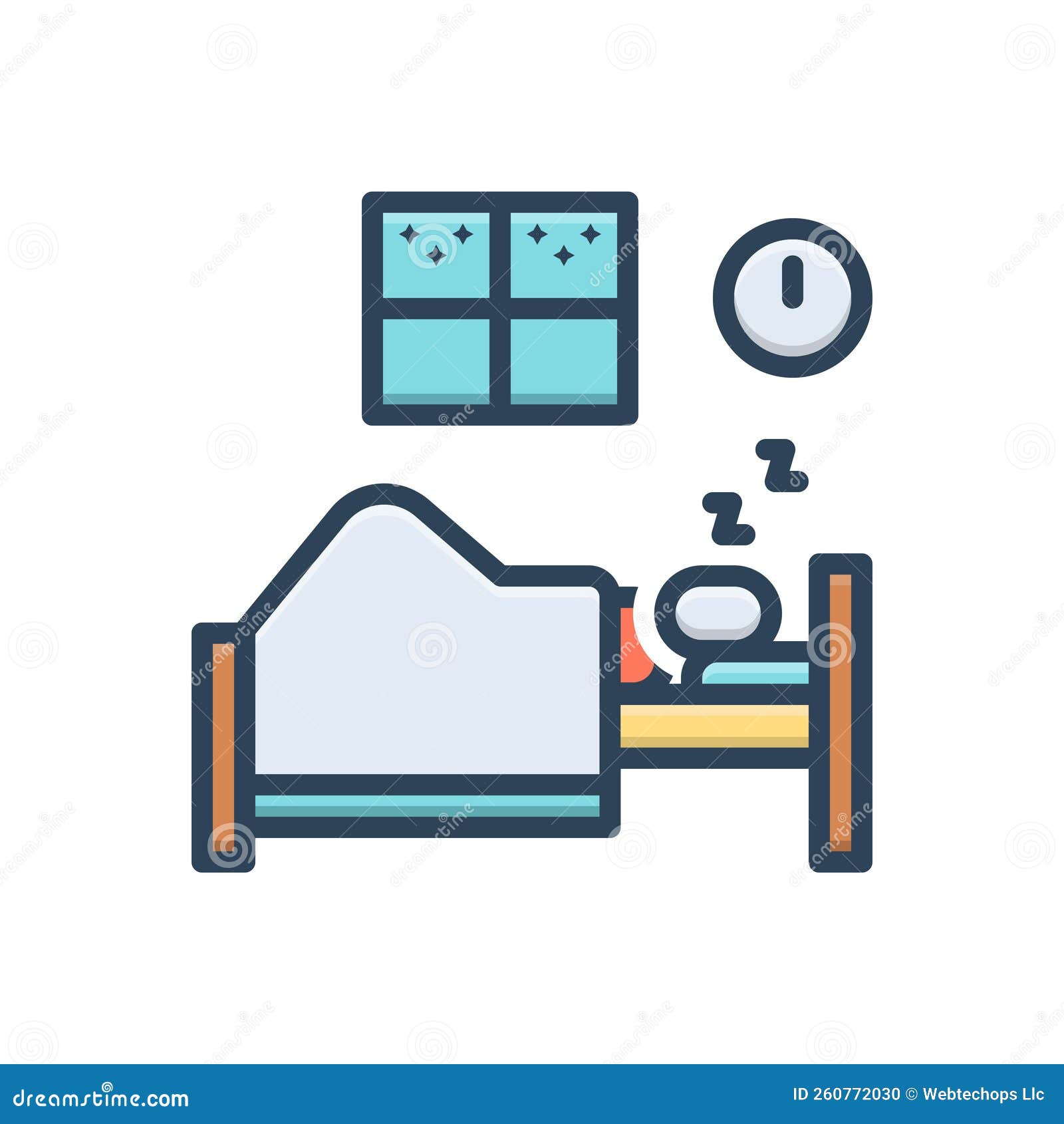 Color Illustration Icon for Sleeps, Slumber and Somnolence Stock ...