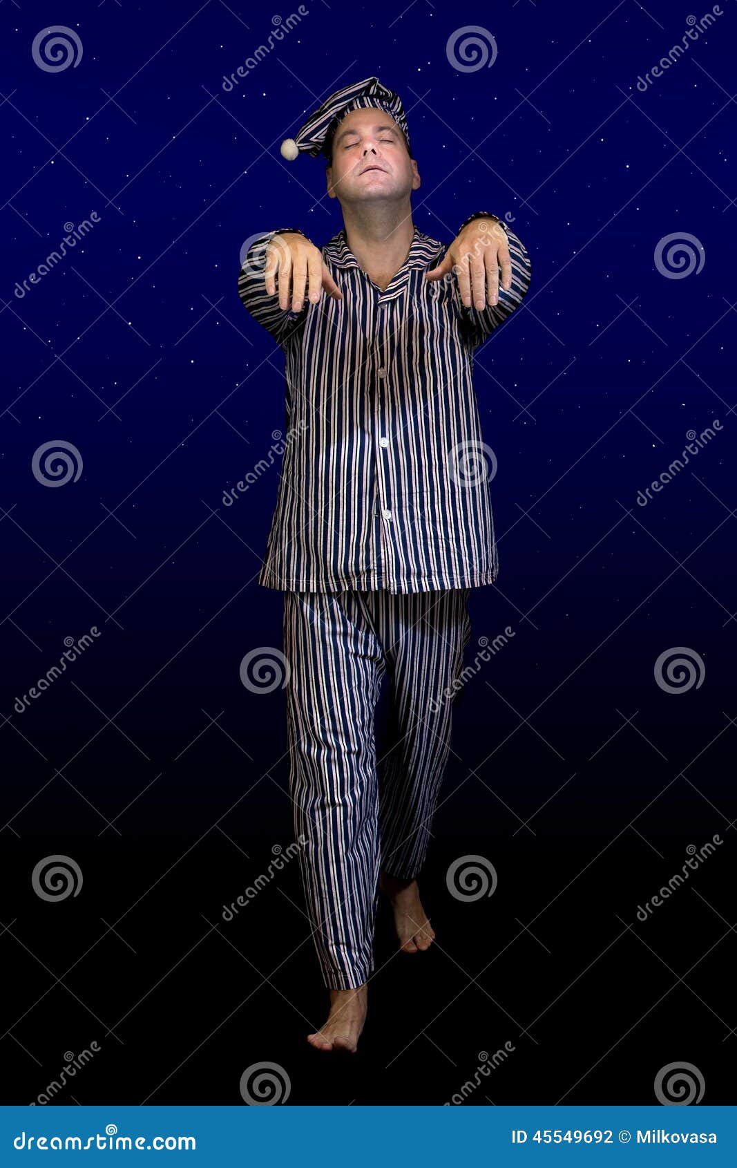 Sleepwalker stock photo. Image of heaven, black, blue - 45549692