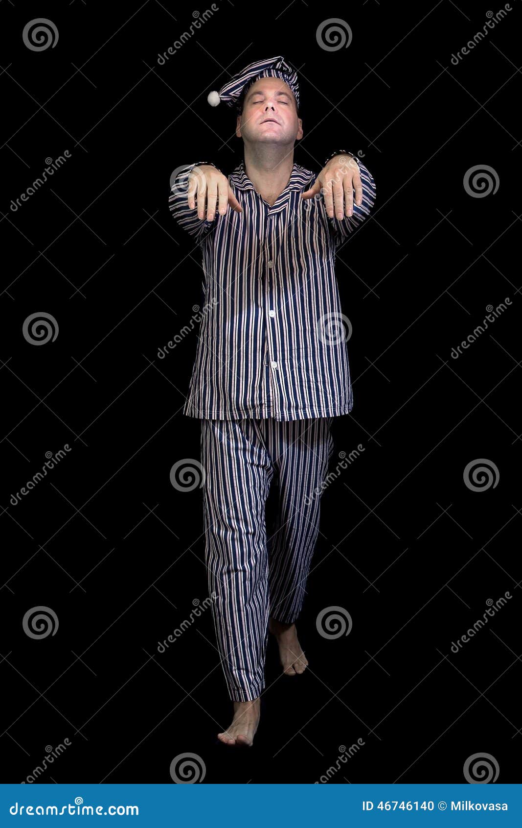 Sleepwalker stock photo. Image of night, blue, clothes - 46746140