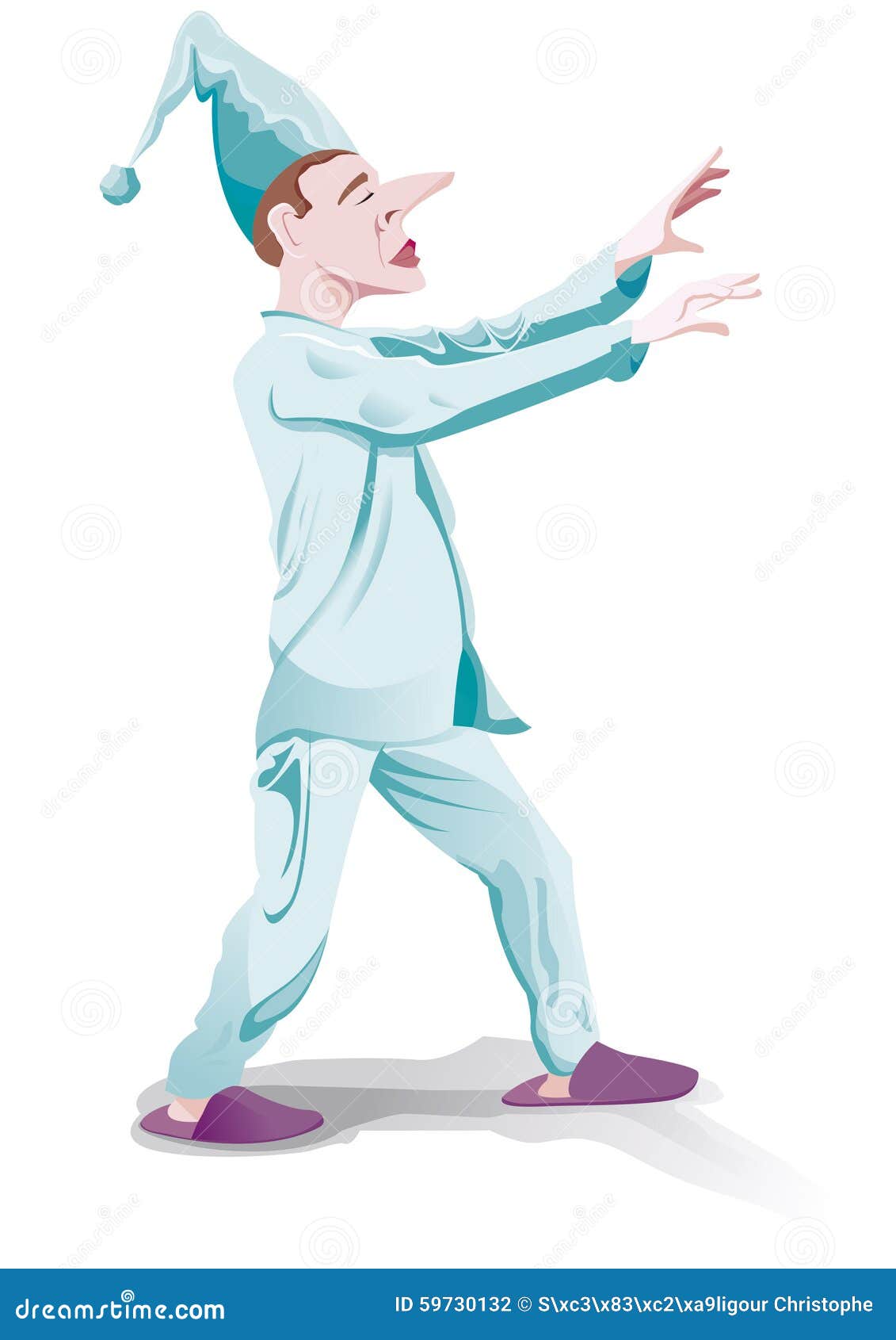 Sleepwalker in walking stock vector. Illustration of sleepwalker - 59730132