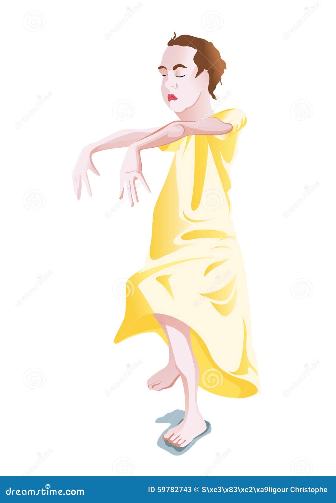 Sleepwalker in walking stock vector. Illustration of slumber - 59782743