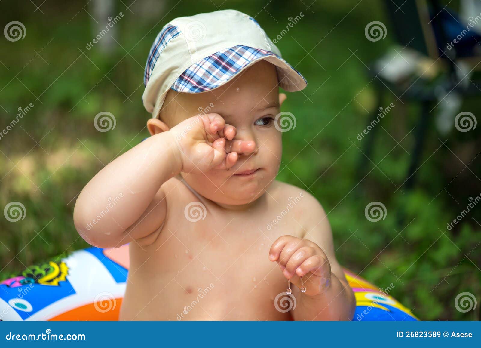 Sleepy baby boy stock image. Image of drowsy, child, portrait - 26823589