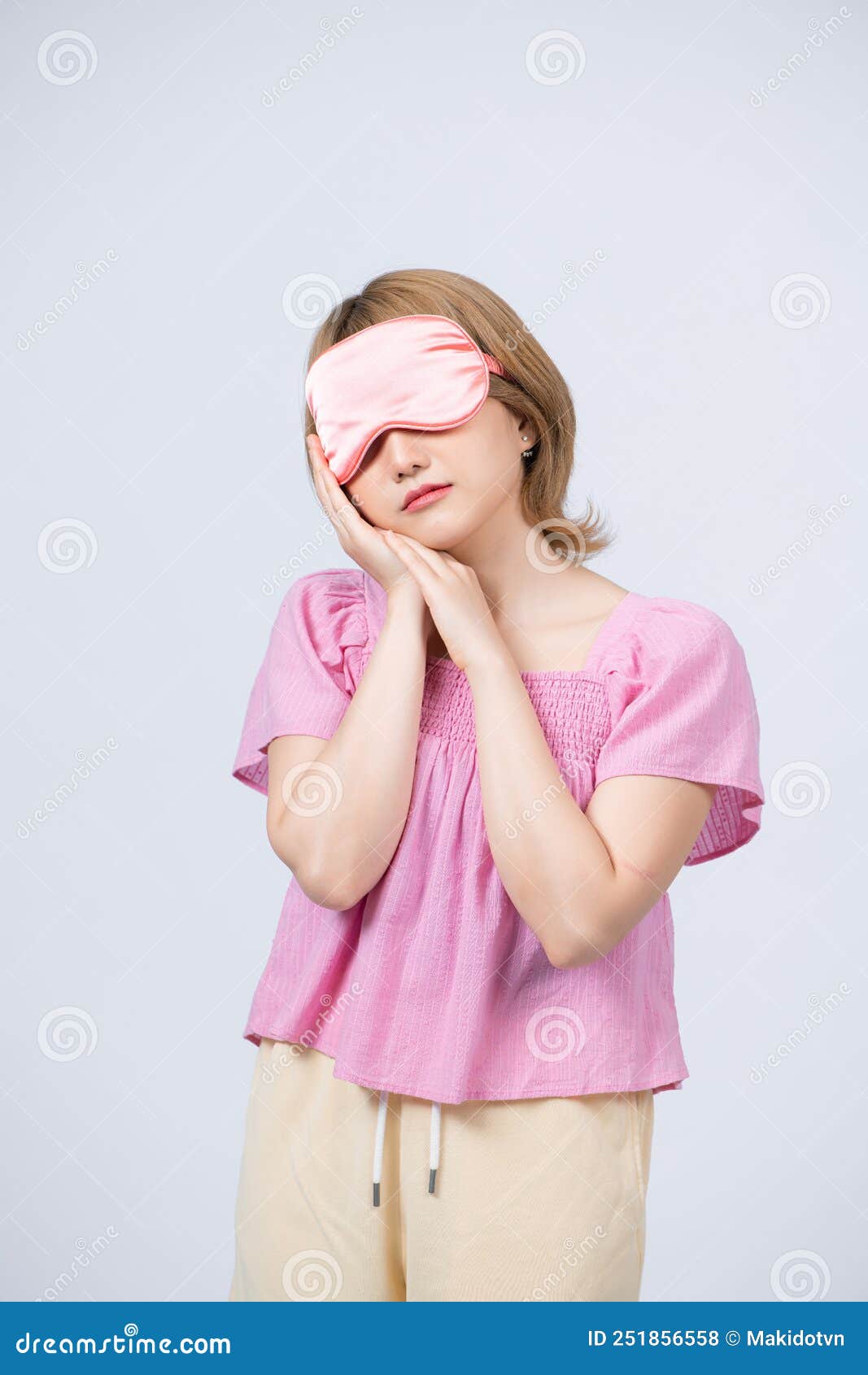 Sleepy Beauty Woman Resting on Hand Stock Photo - Image of skin ...